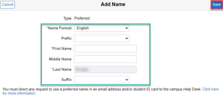 How To: Update Your Preferred Name – BC Knowledge for Students